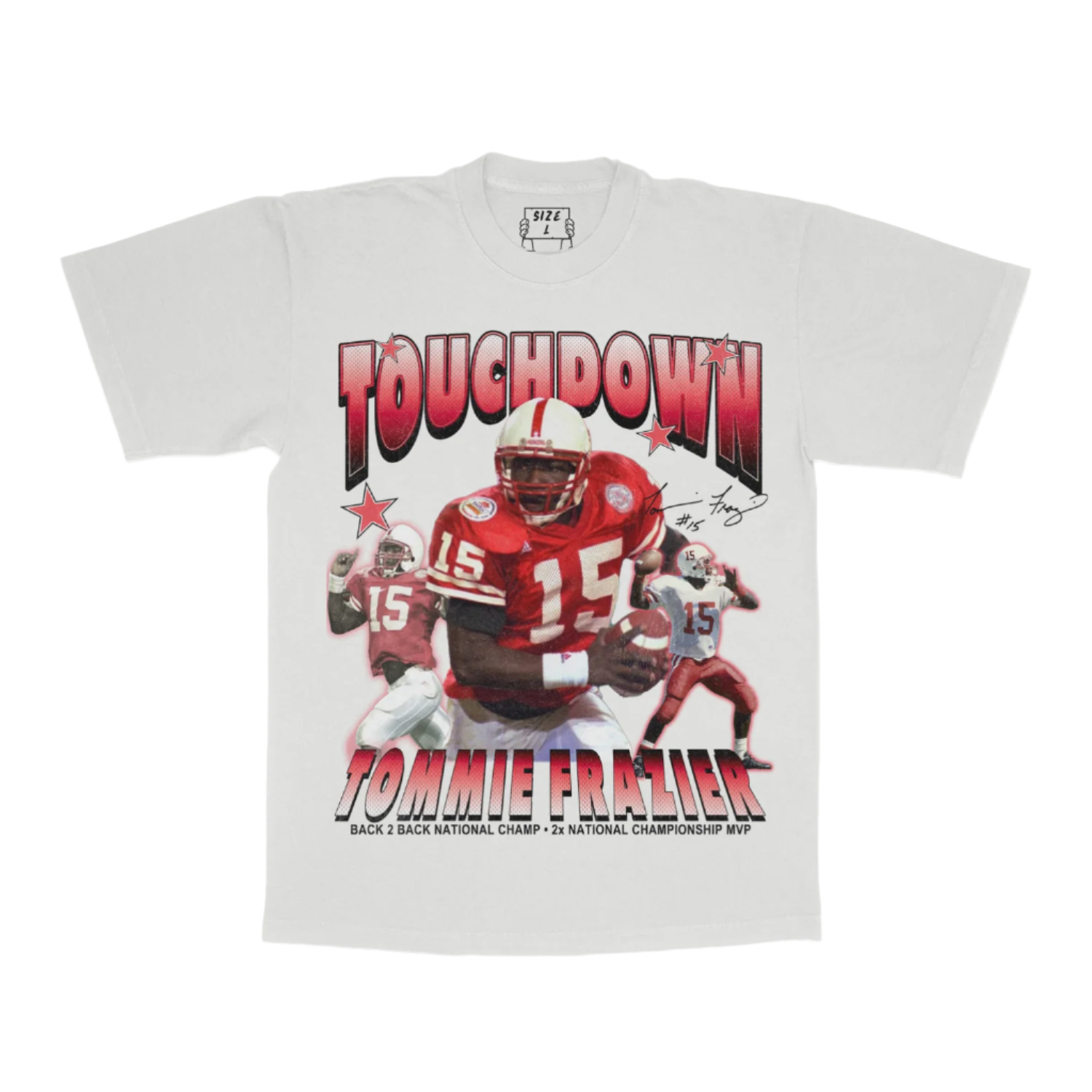 Touchdown Tommie Tee - Black | Nebraska Husker Legend Tommie Frazier T ...